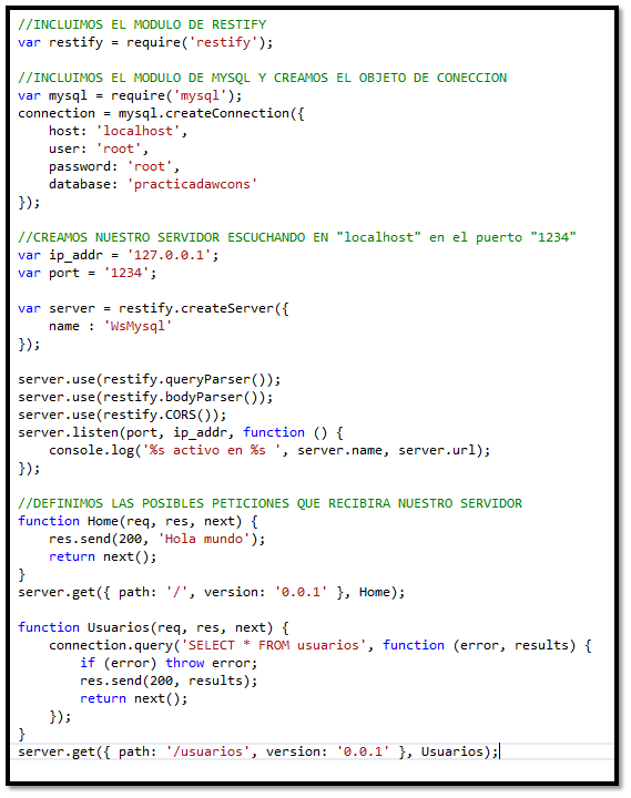 Tutorial: Crear un servidor Restify en Node JS + MySql – DW Training