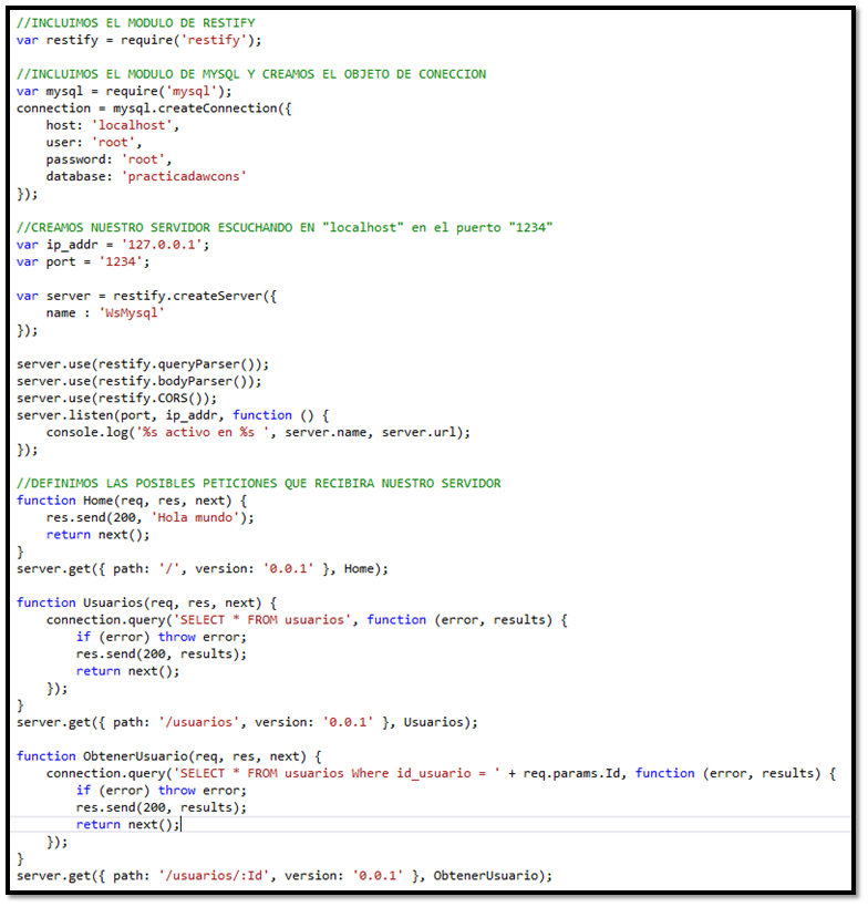 Tutorial: Crear un servidor Restify en Node JS + MySql – DW Training
